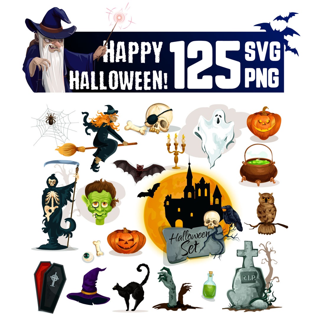 Halloween SVG Collection: 125 Unique Designs Halloween Magic - Etsy