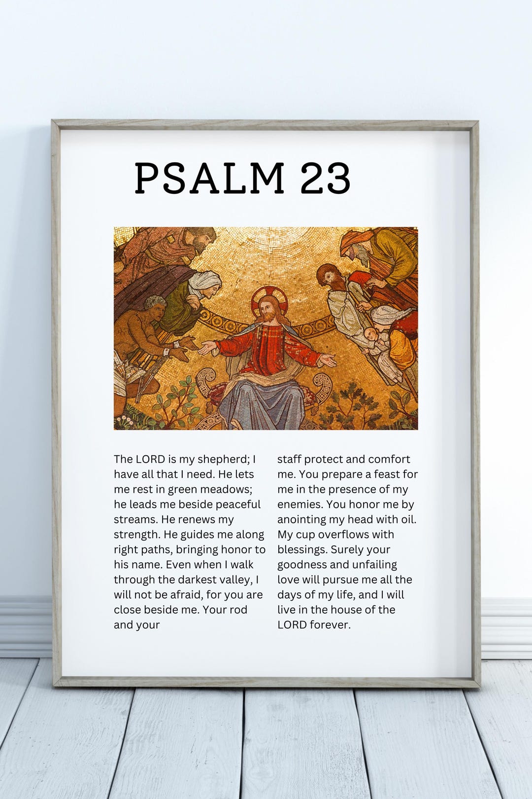 Psalm 23 Wall Art Decor, Bible Verse Poster, Vertical Christian Art ...