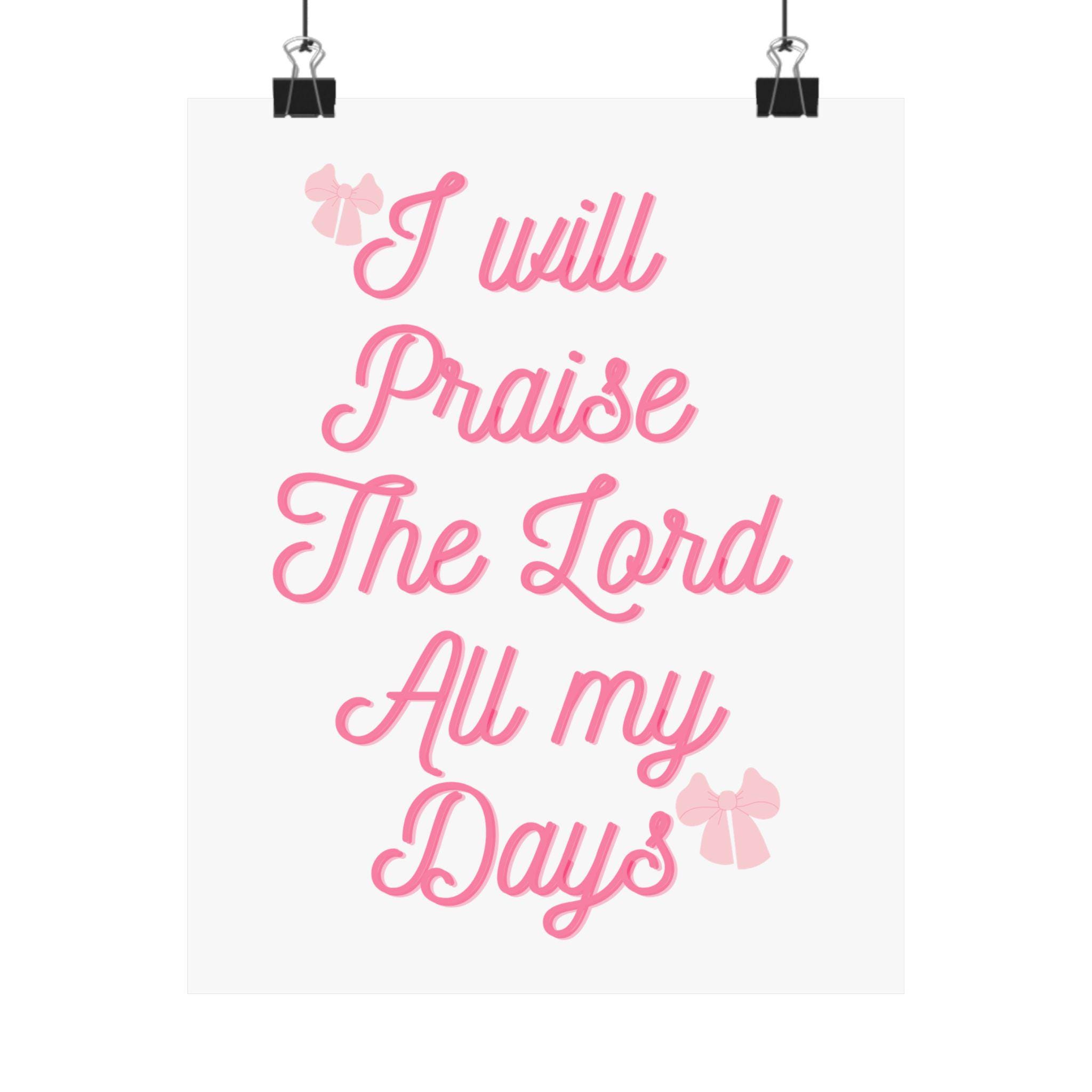 Praise the Lord Wall Art, Religious Wall Art, Christian Posters, Bible ...