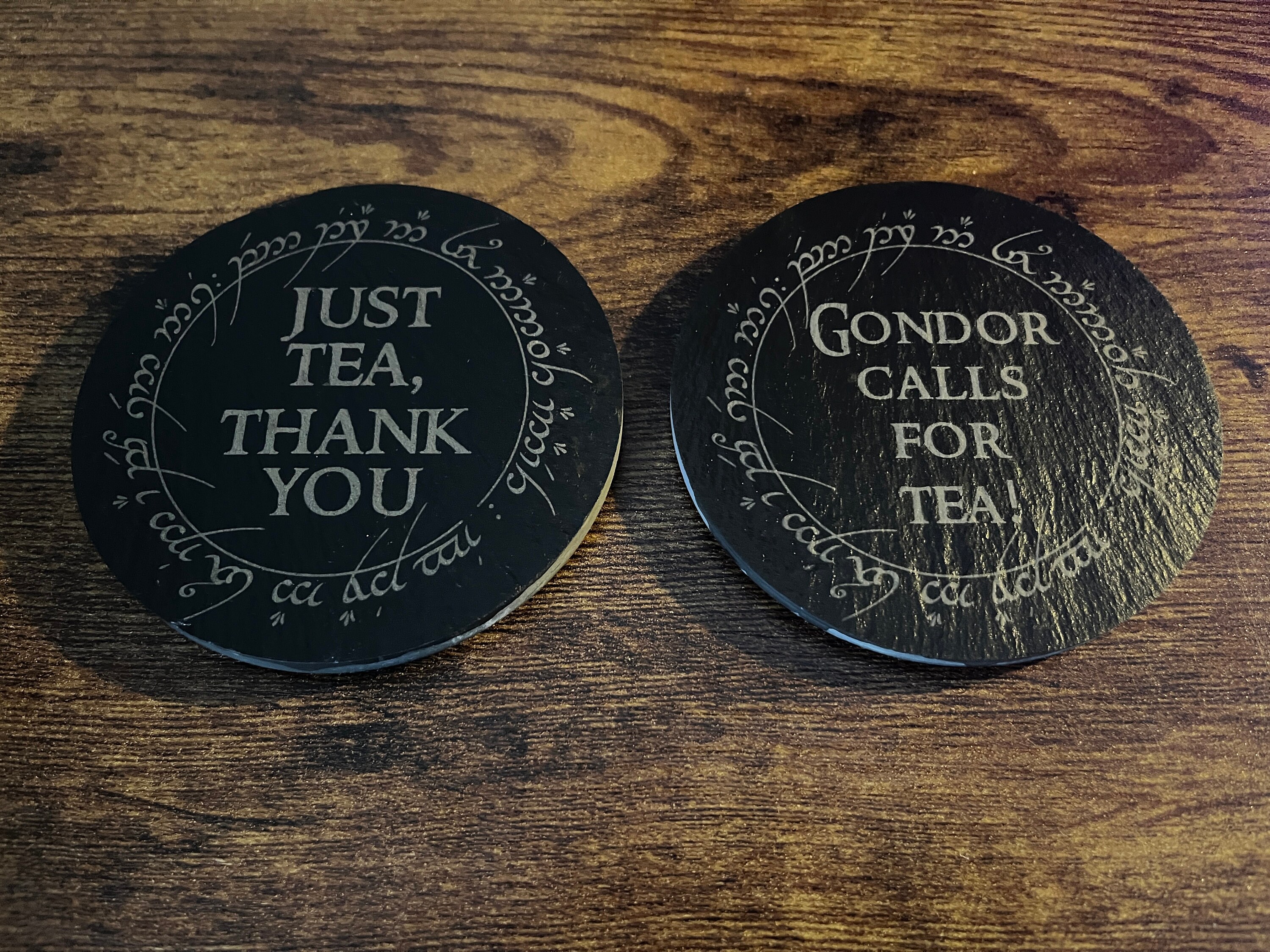 The Lord of the Rings Engraved Slate Coasters. Just Tea, Thank You ...