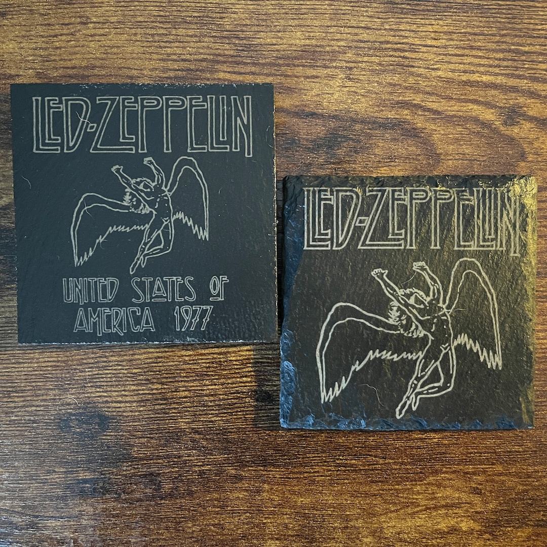 LED ZEPPELIN Swan Song Icarus Logo Engraved Slate Drinks Coasters - Etsy UK