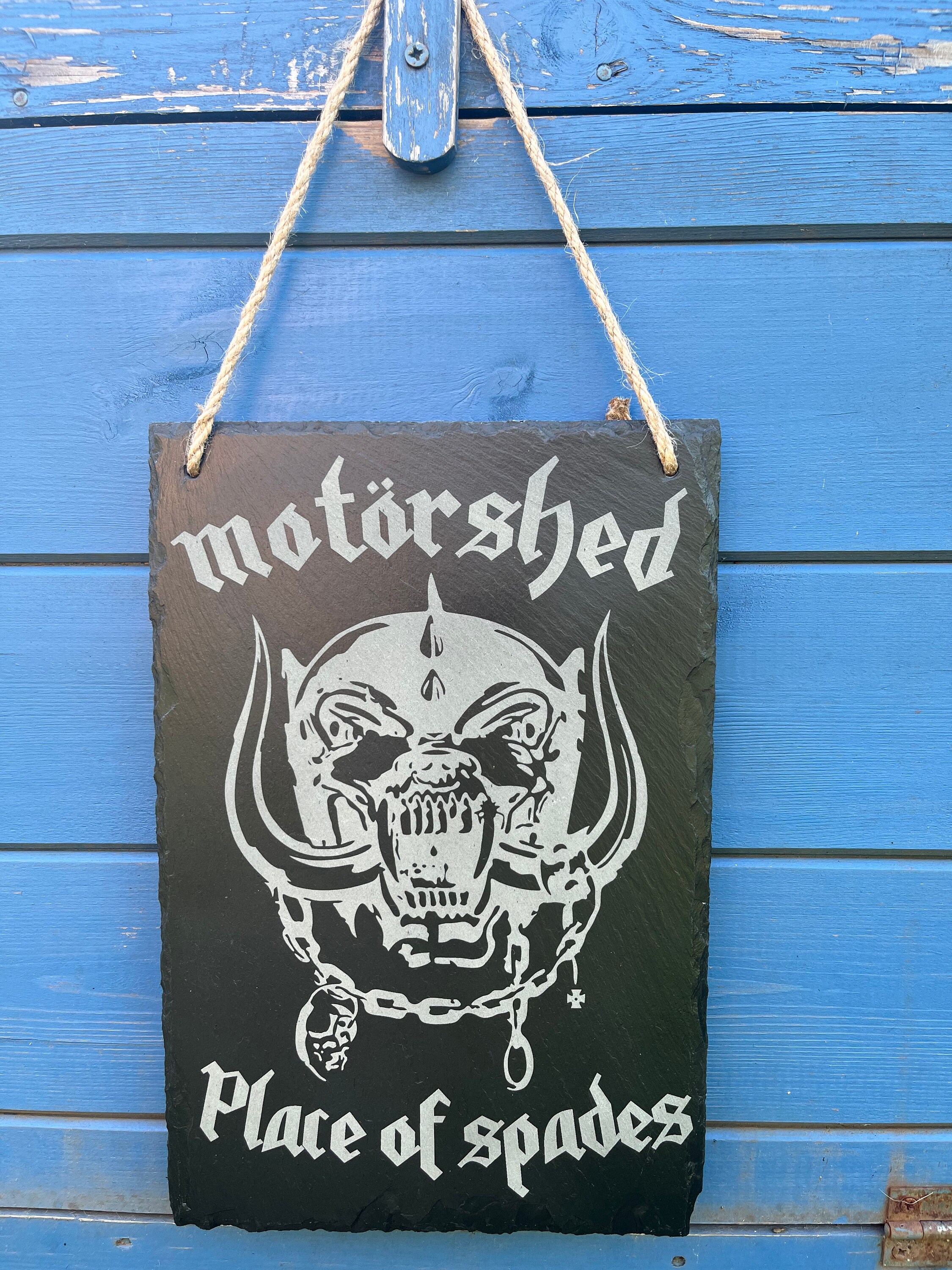 Motorhead Shed Sign Motorshed: Place of Spades Engraved - Etsy
