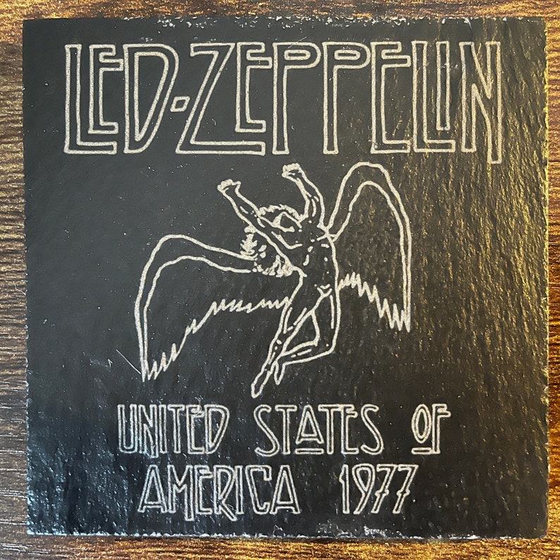 LED ZEPPELIN Swan Song Icarus Logo Engraved Slate Coasters - Etsy UK