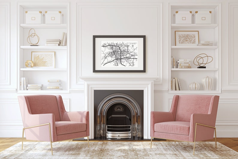 Custom Hand Drawn Map Digital Download or Canvas or Matte Poster Any ...