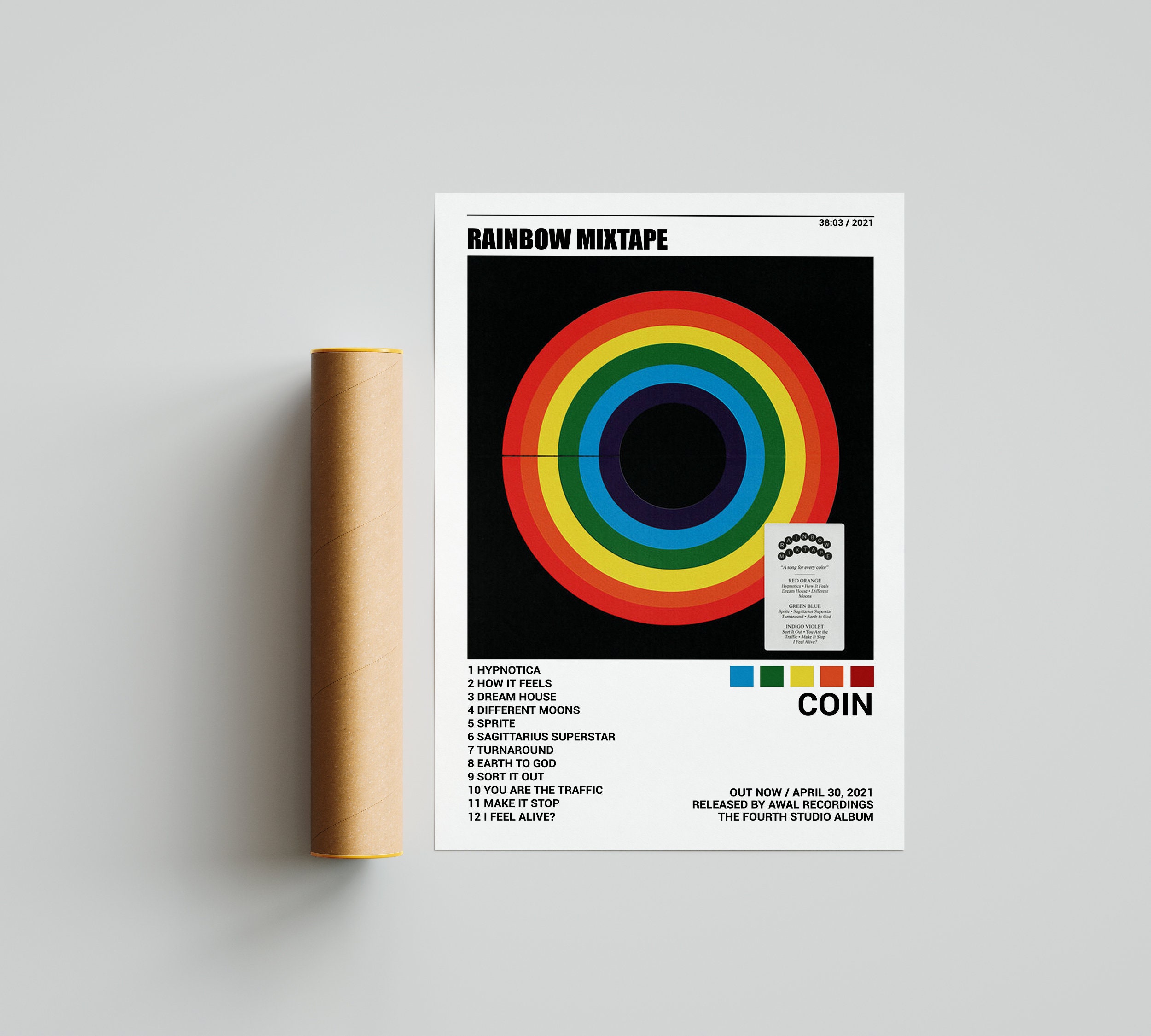 COIN Posters Rainbow Mixtape Poster Album Cover Poster - Etsy