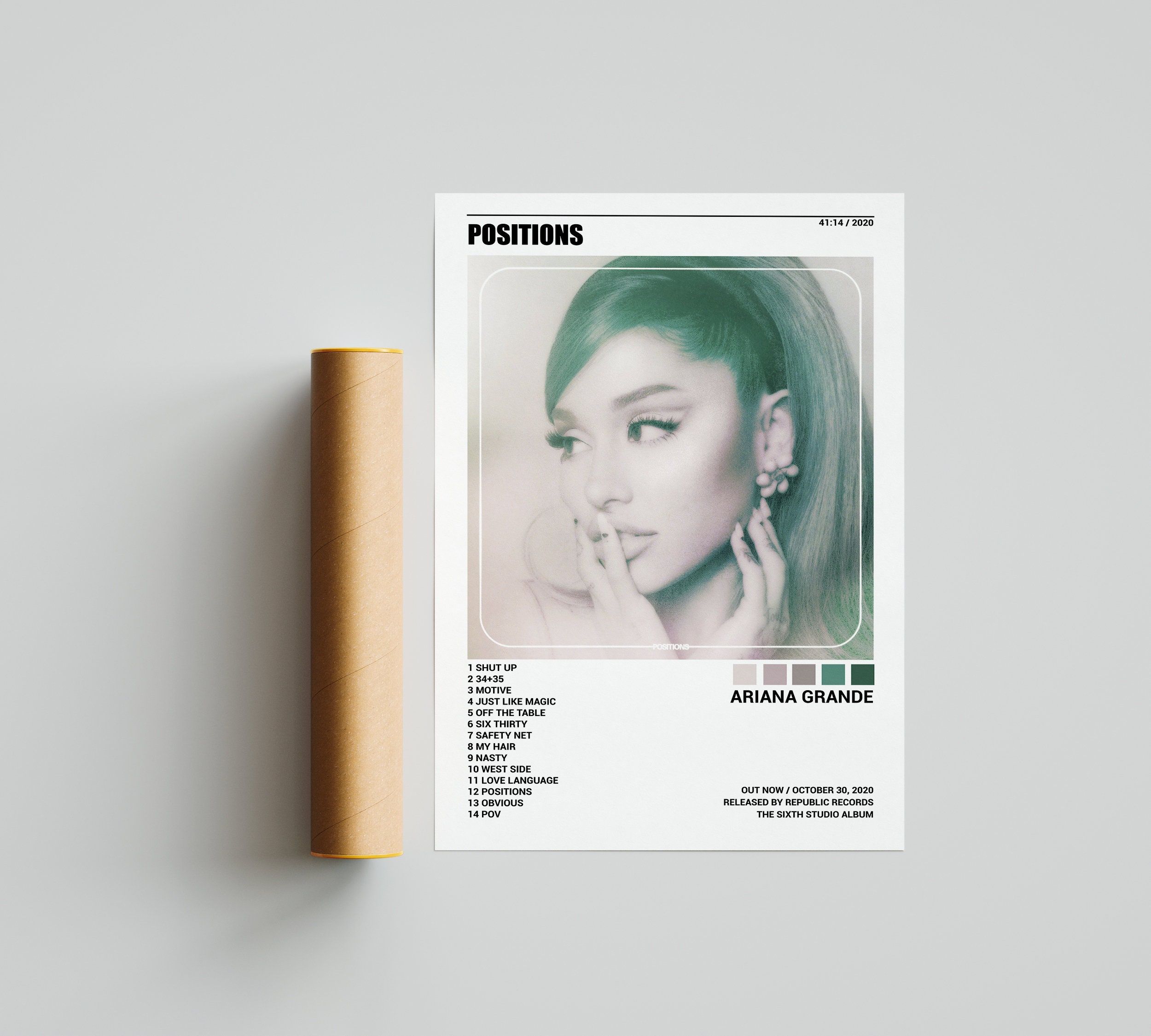 Ariana Positions Album Cover Poster, Ariana Poster sold by Diara ...