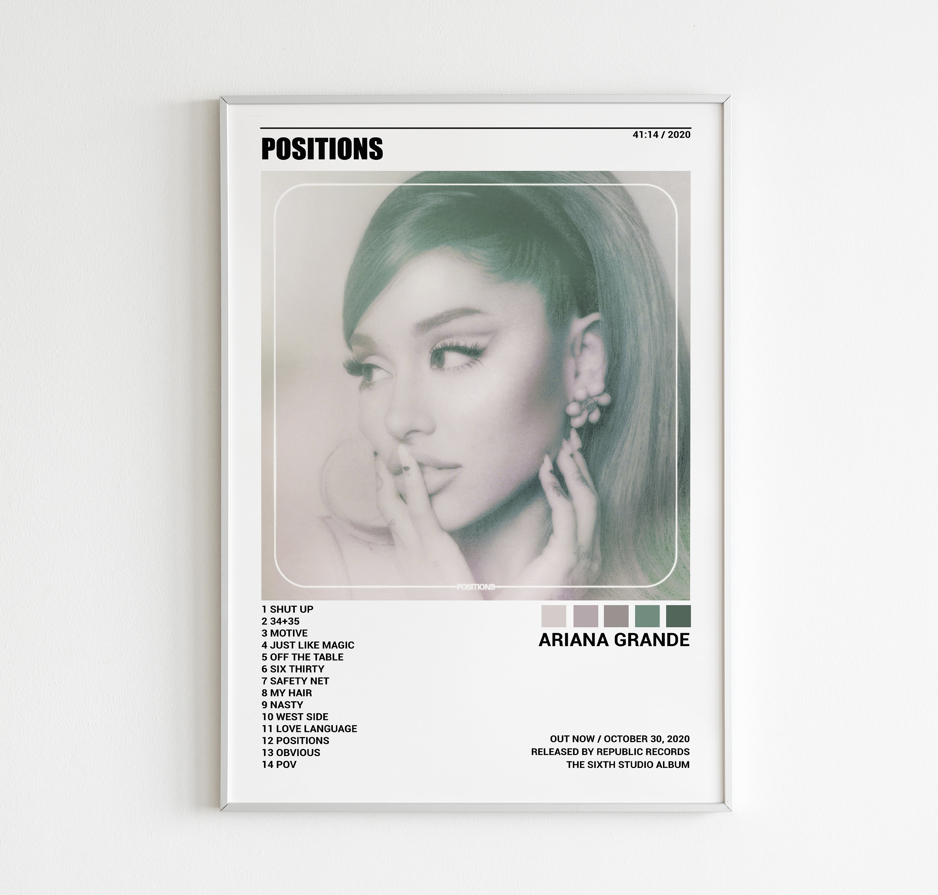 Ariana Positions Album Cover Poster, Ariana Poster sold by Diara ...