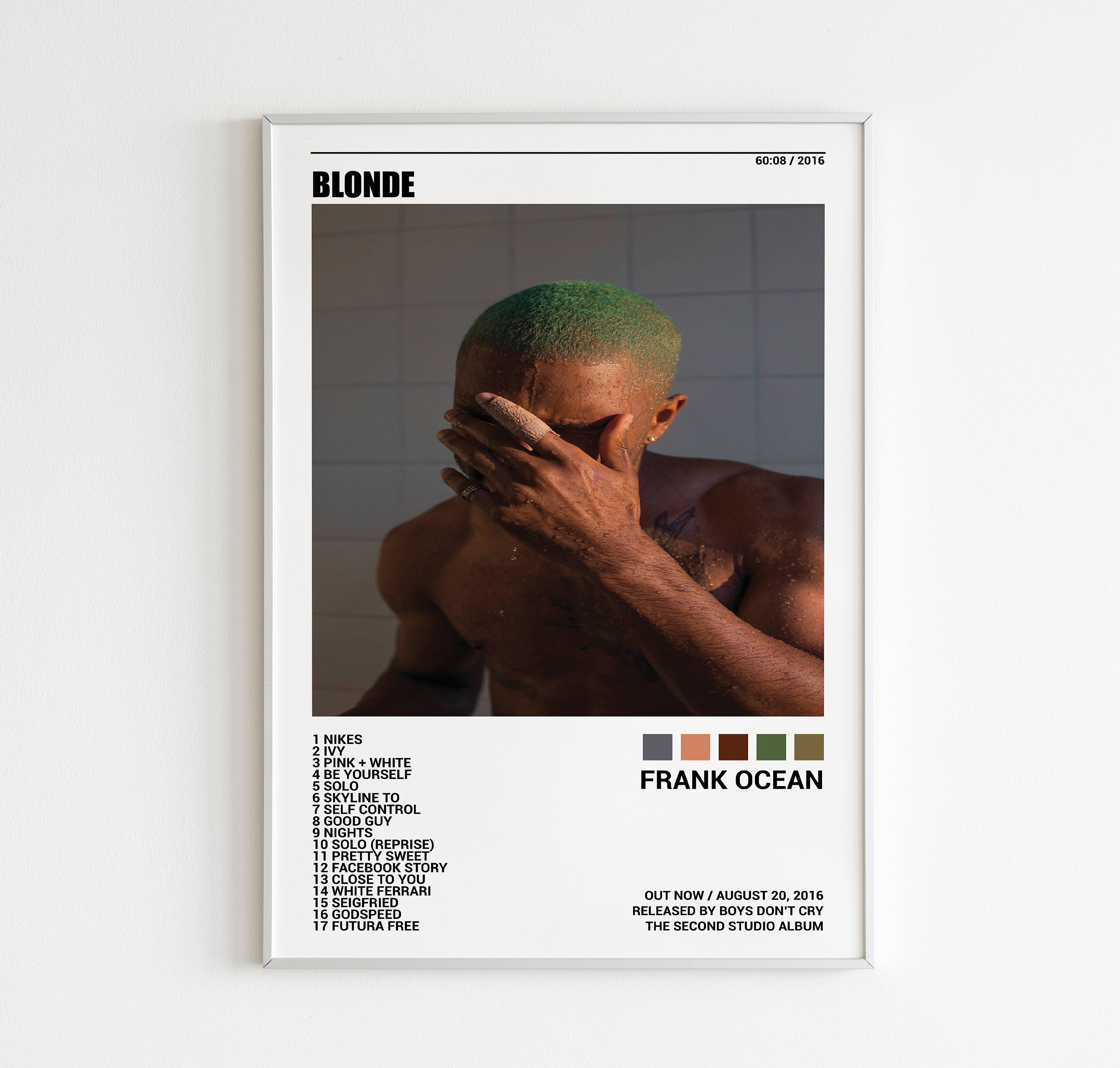 Frank Ocean Posters Blonde Poster Blonde Tracklist Album - Etsy