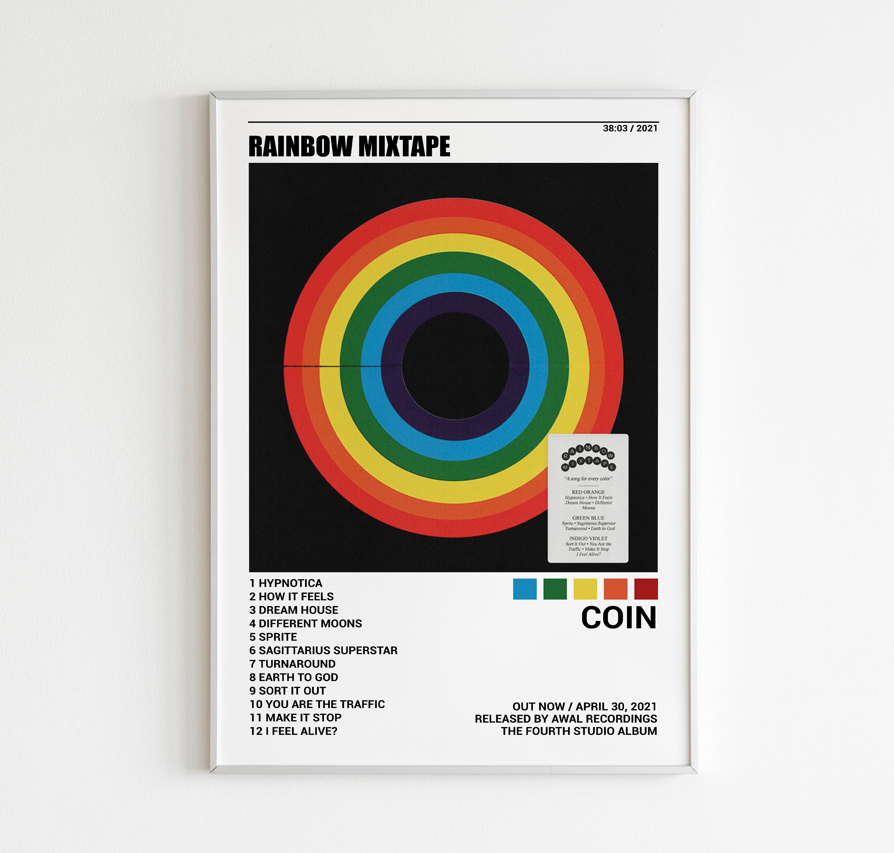 COIN Posters Rainbow Mixtape Poster Album Cover Poster - Etsy