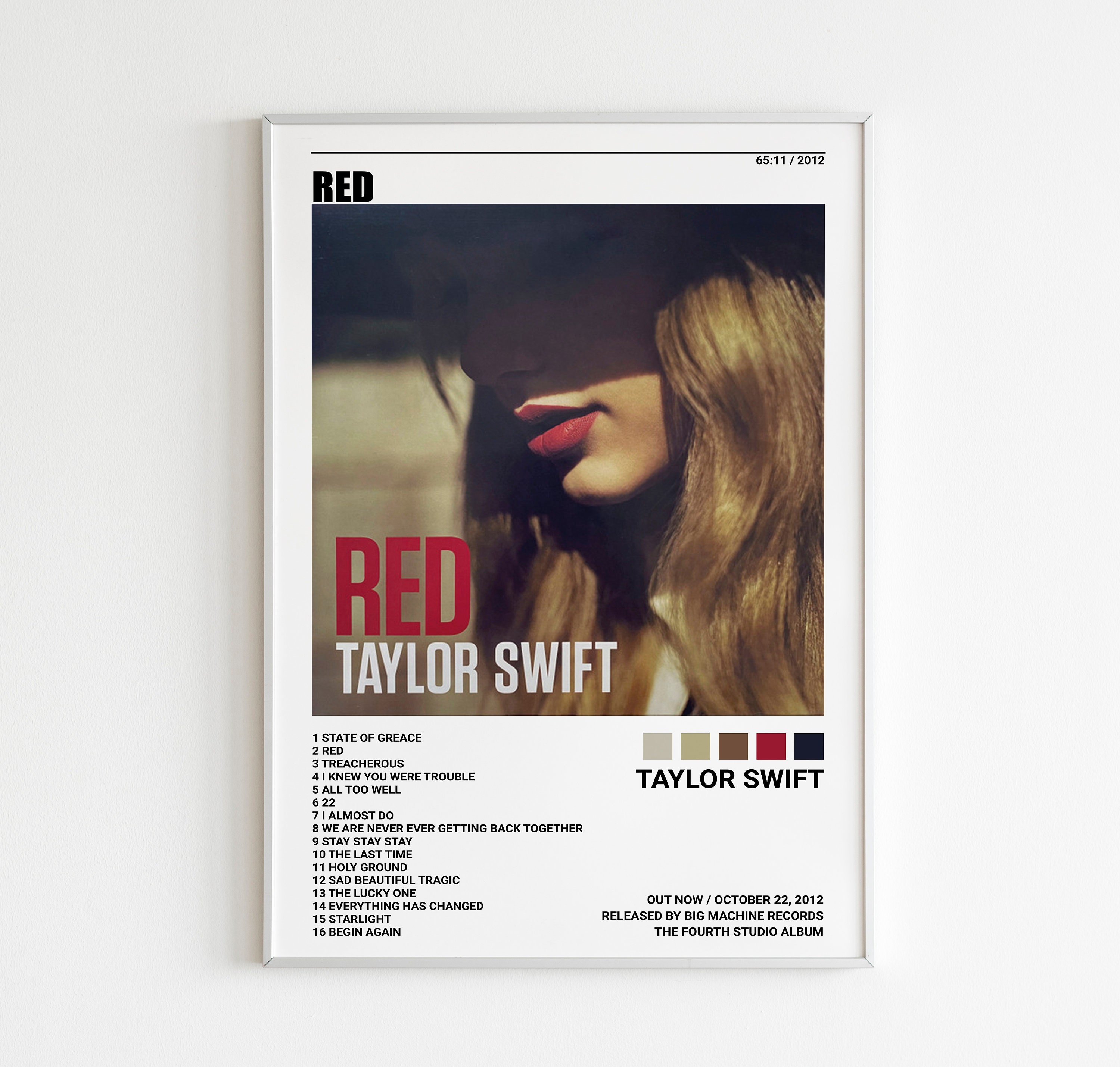 Taylor Posters , Red Poster , Album Cover Poster sold by Ella Hidden ...