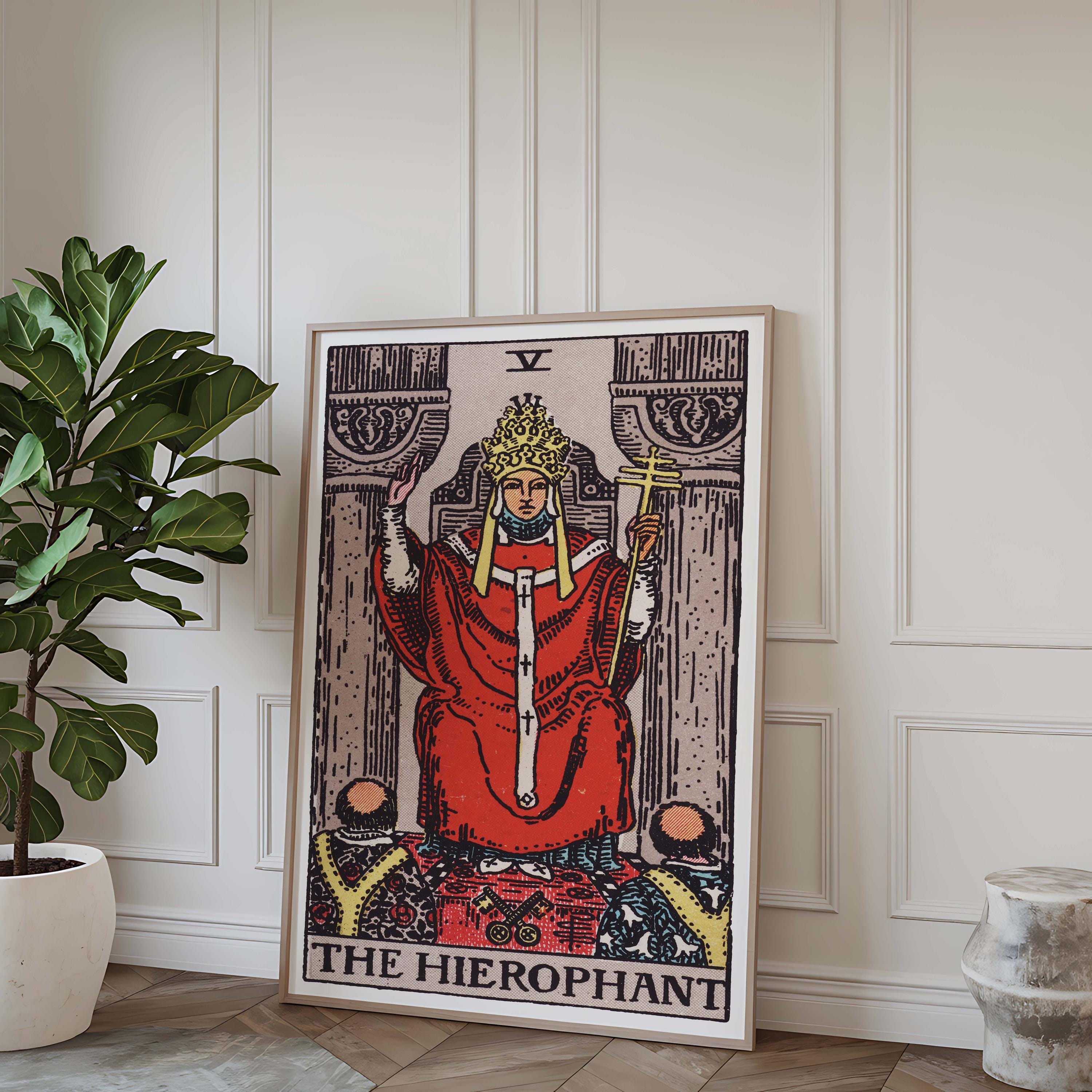 Tarot Cards Rider Waite Art Print - the Hierophant, Spiritual Wisdom ...
