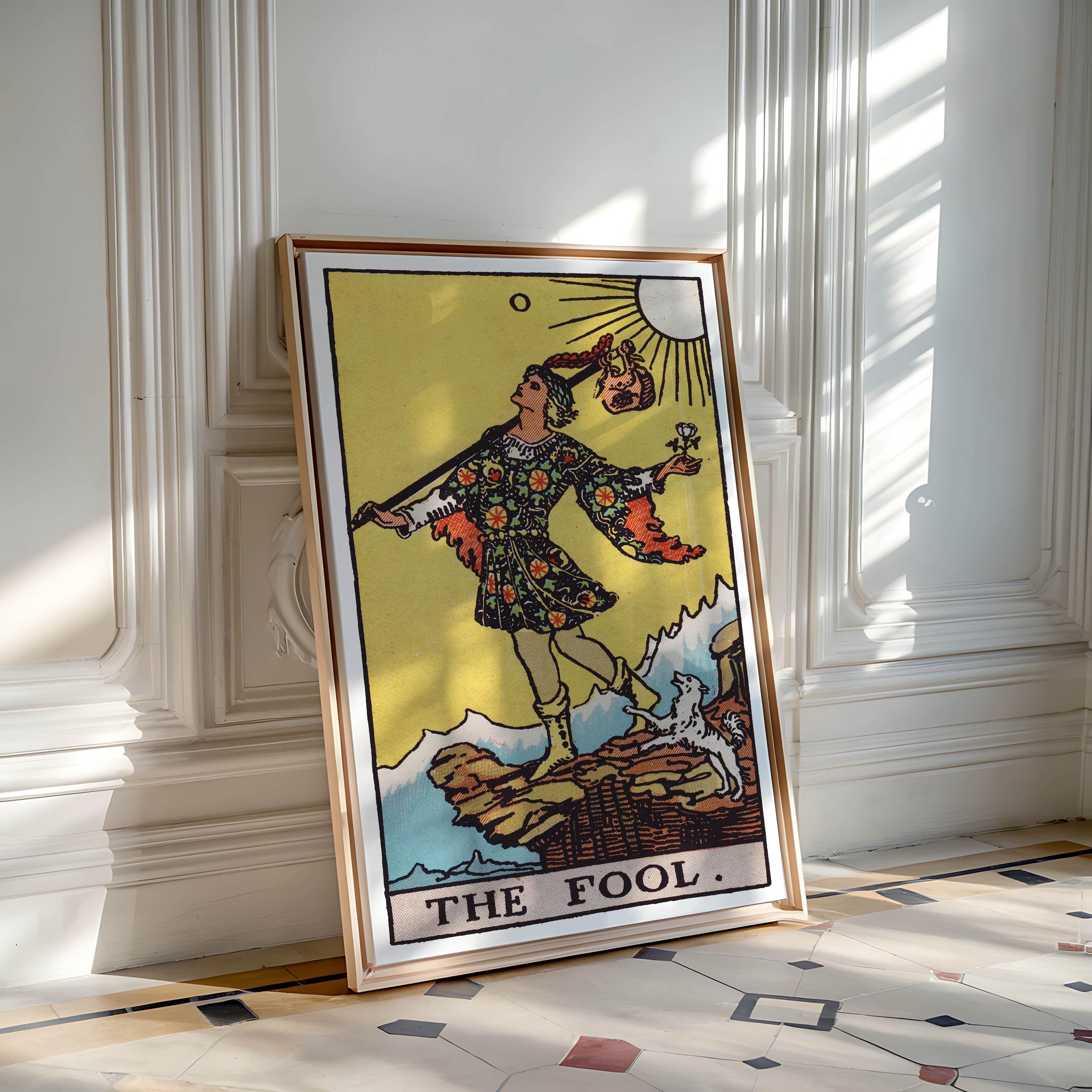 Tarot Cards Rider Waite Art Print - the Fool, Mystical Tarot Poster ...