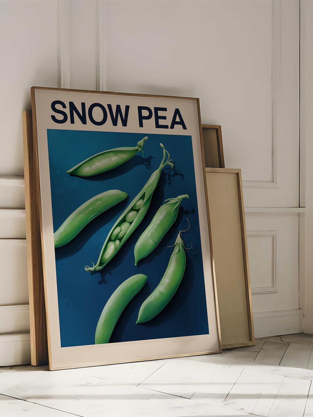 Snow Pea Vegetable Art Print – Digital Kitchen Wall Decor, Fresh ...