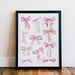 Pink Bow Wall Art Set of 3 - Preppy Aesthetic Decor for Teen Room ...