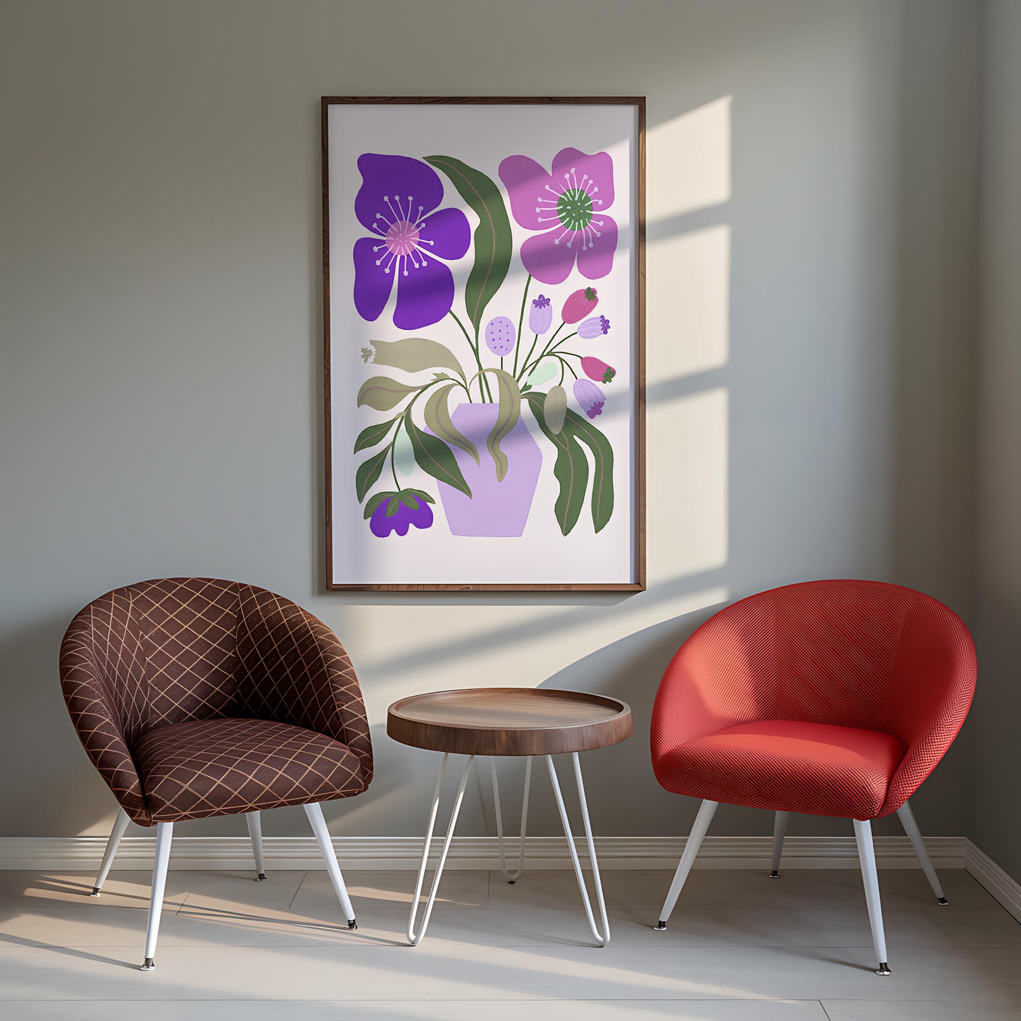 Dopamine Decor Wall Poster - Colorful Retro Art, Funky Maximalist Print ...