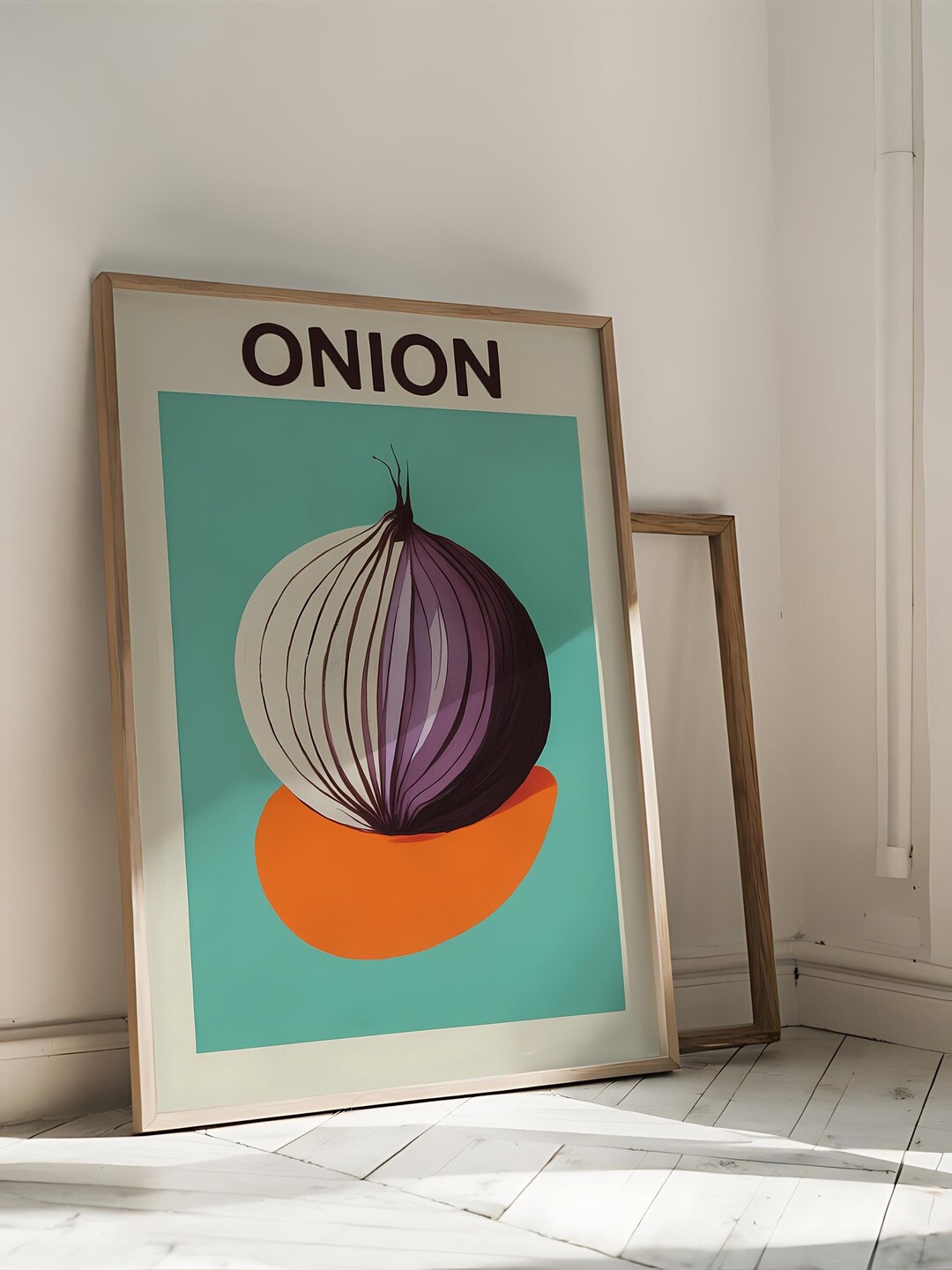 Onion Retro Art Print – Country Kitchen Wall Decor, Rustic Vegetable ...