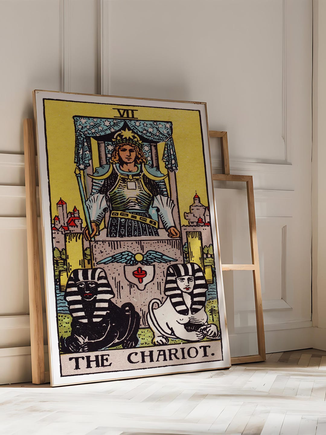 Tarot Cards Rider Waite Art Print - the Chariot, Mystical Tarot Poster ...
