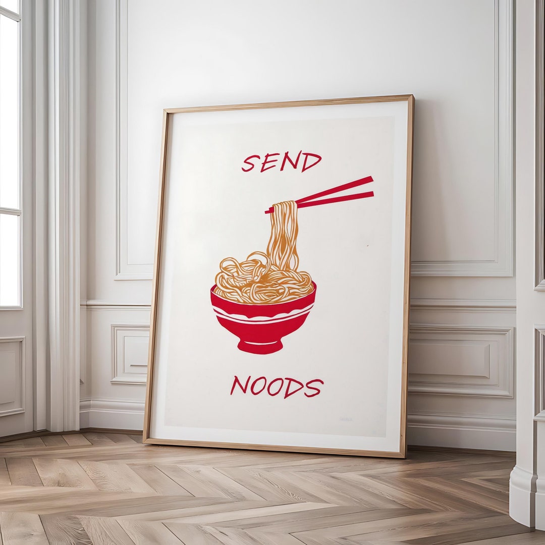 Noodles Food Art Kitchen Print Digital Download Japanese | Modern Asian ...