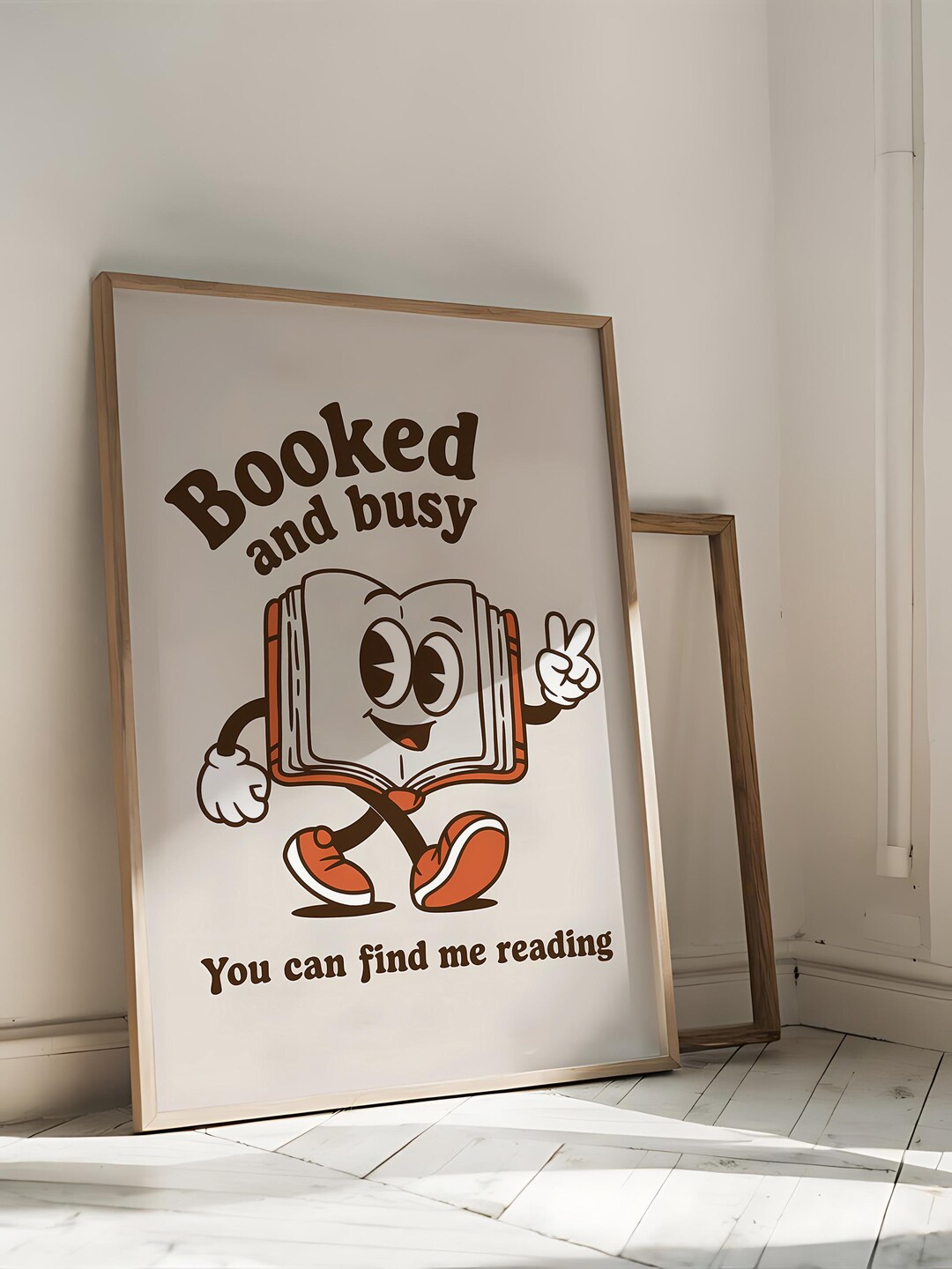 Booked and Busy Wall Art, Book Wall Art, Reading Wall Art, Retro ...