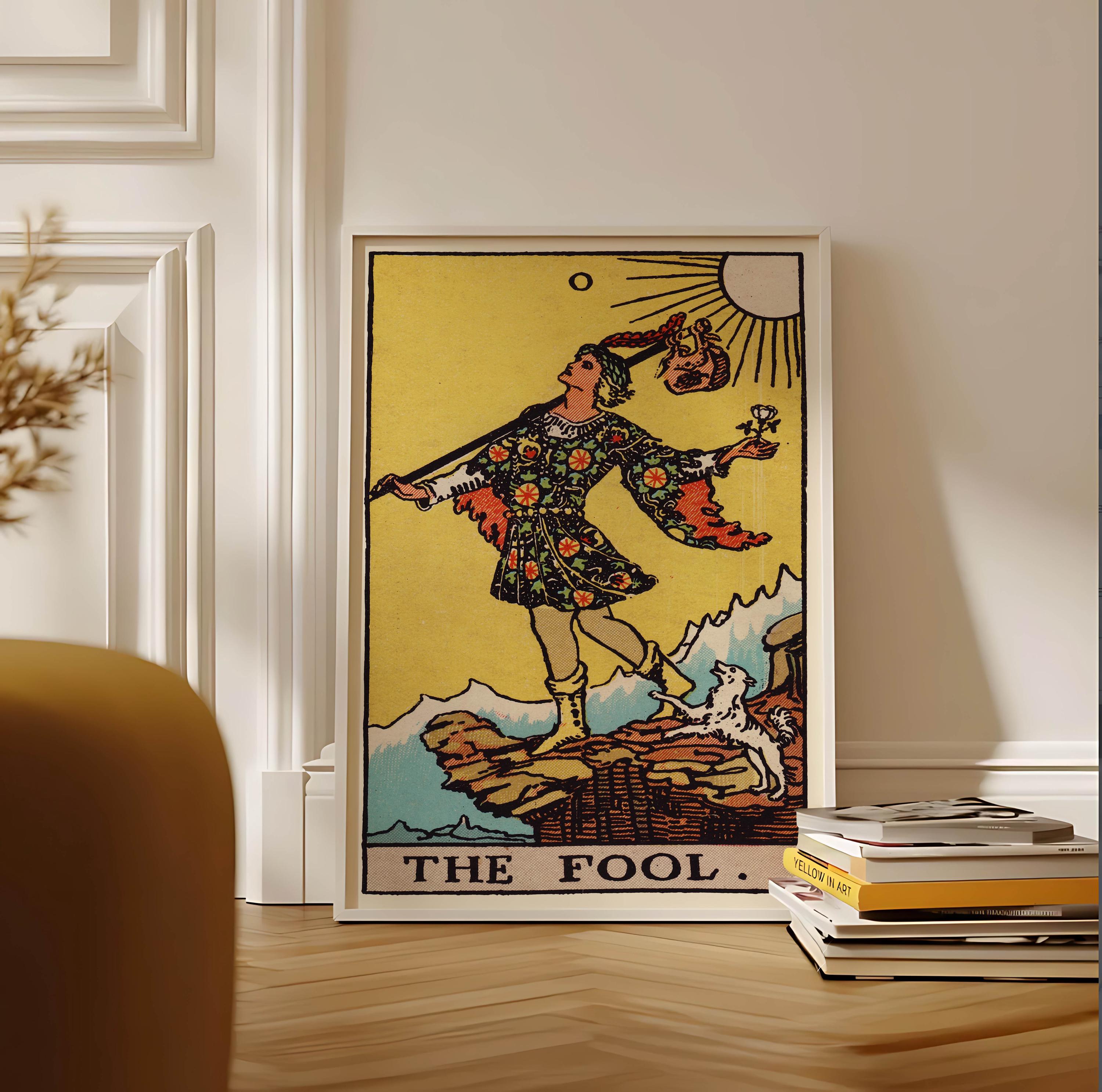 Tarot Cards Rider Waite Art Print - the Fool, Mystical Tarot Poster ...