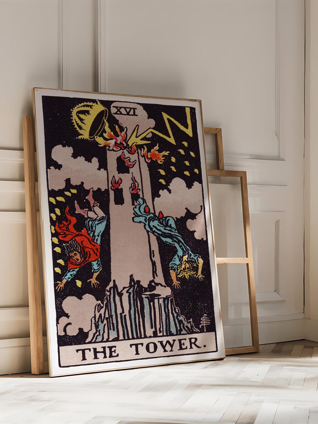 Tarot Cards Rider Waite Art Print - the Tower, Mystical Celestial ...