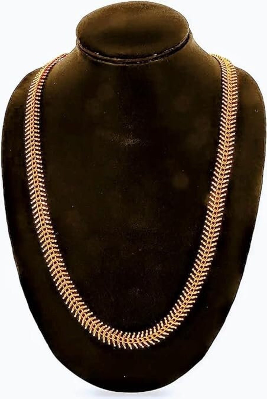 Traditional Necklace Chain Durva Haar One Gram Gold Plated Long (36 ...