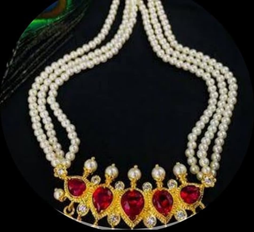 Pearl Tanmani,puneri Moti Traditional Tanmani Haar With Moti 3 Layer ...