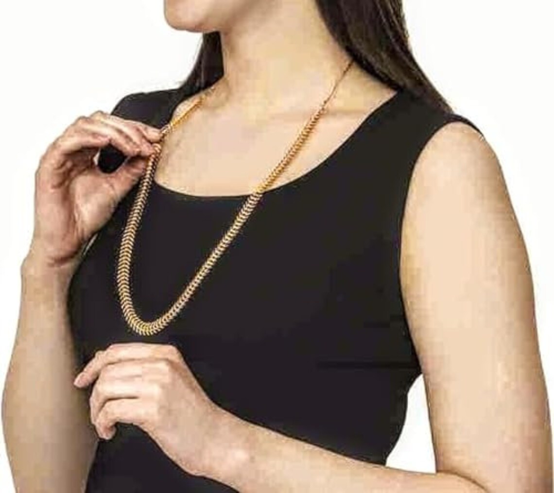 Traditional Necklace Chain Durva Haar One Gram Gold Plated Long 36 Inch ...
