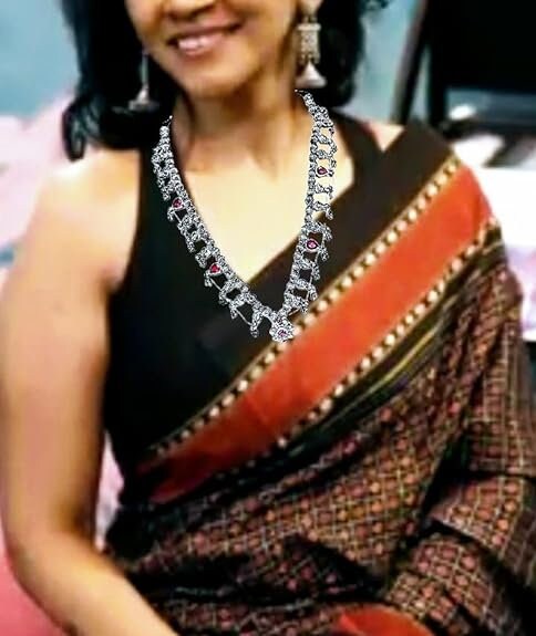 Maharashtrian Traditional Oxidised Silver Kolhapuri Saaj Necklace With ...