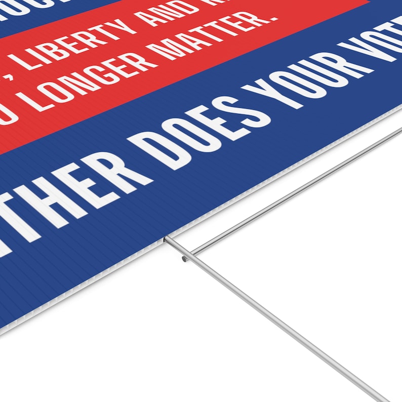 Democracy Lawn Sign, Democracy Yard Sign, 24 X 18, Printed on Both ...