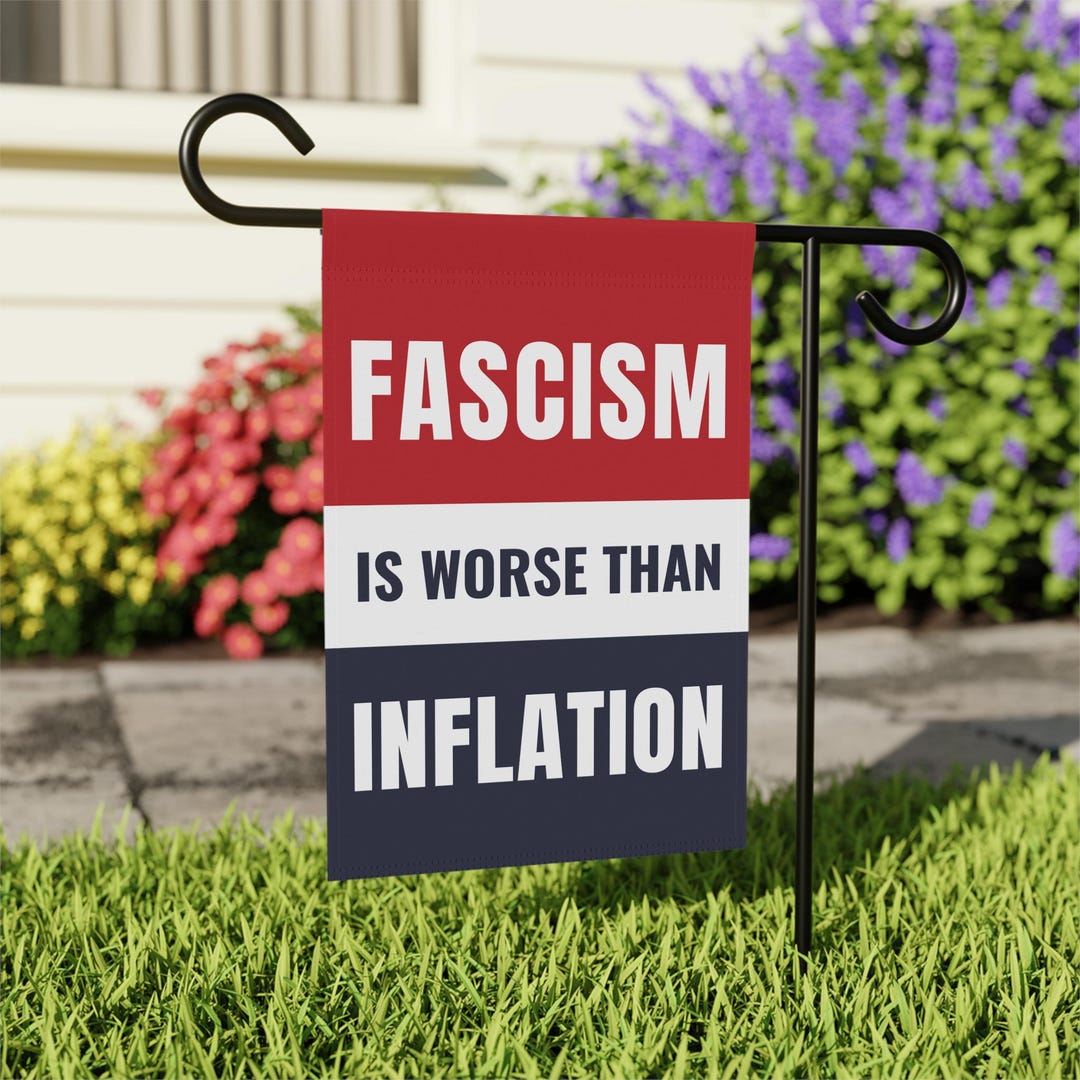 Fascism is Worse Than Inflation Flag, Garden Flag, Anti Trump Flag, 2 ...