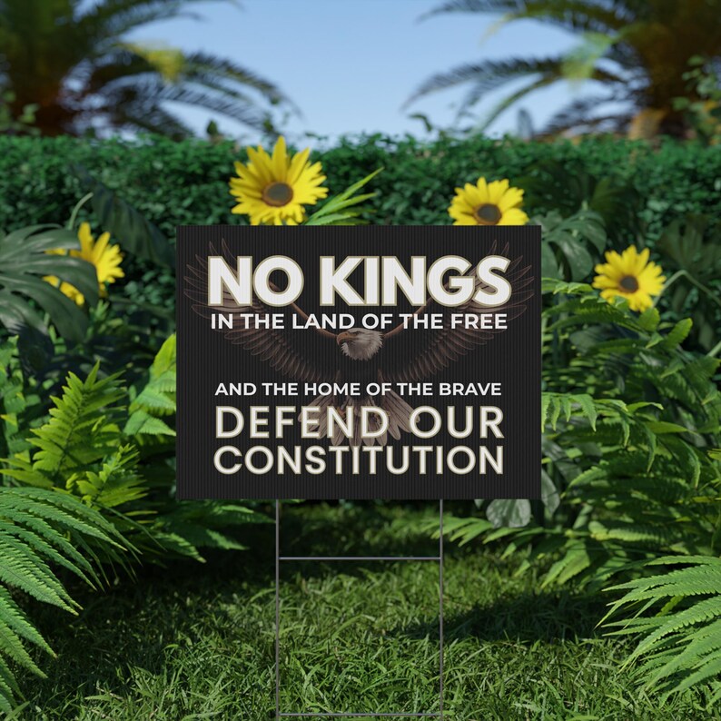 No Kings Yard Sign, Democracy Yard Sign | Anti Trump Yard Sign ...