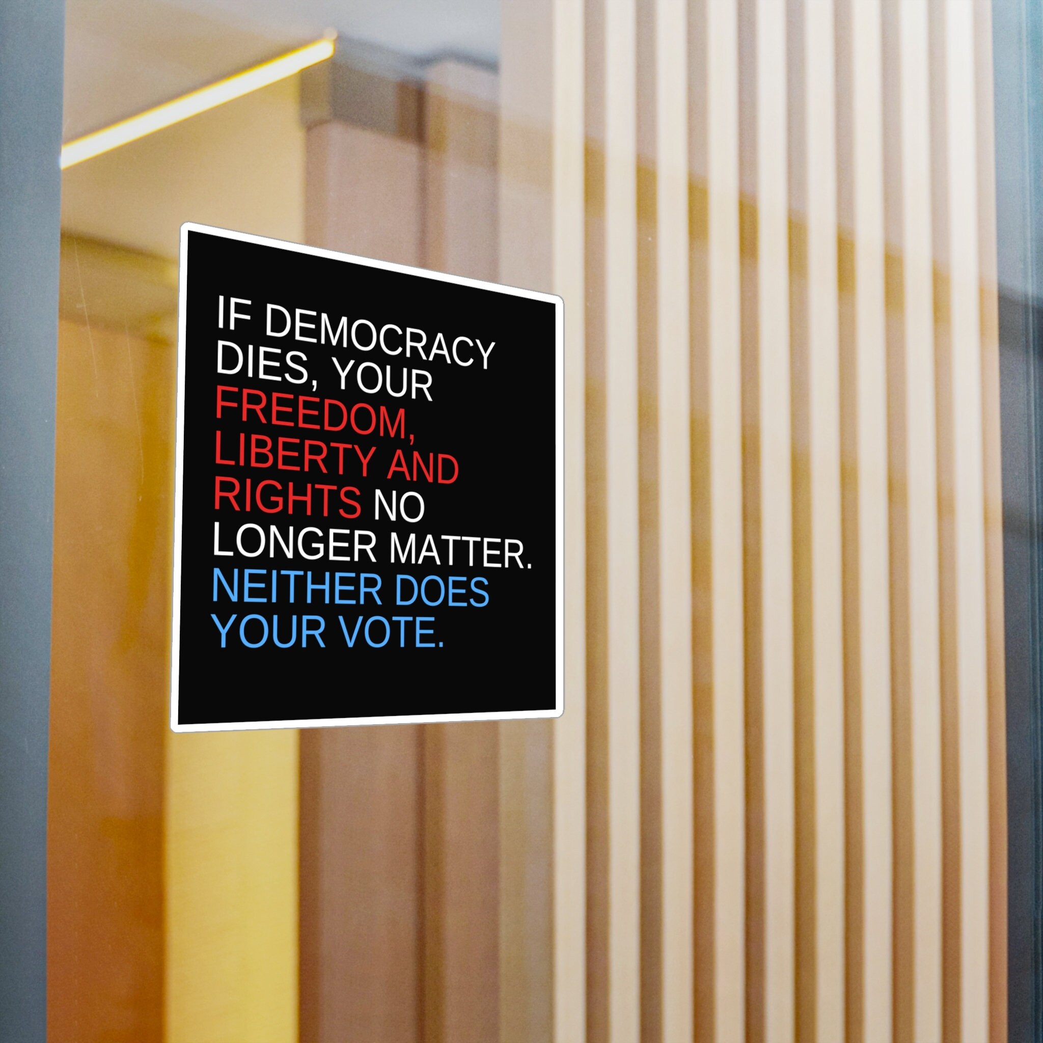 What is Democracy, Vinyl Democracy Sticker, Indoor/outdoor, Multiple ...