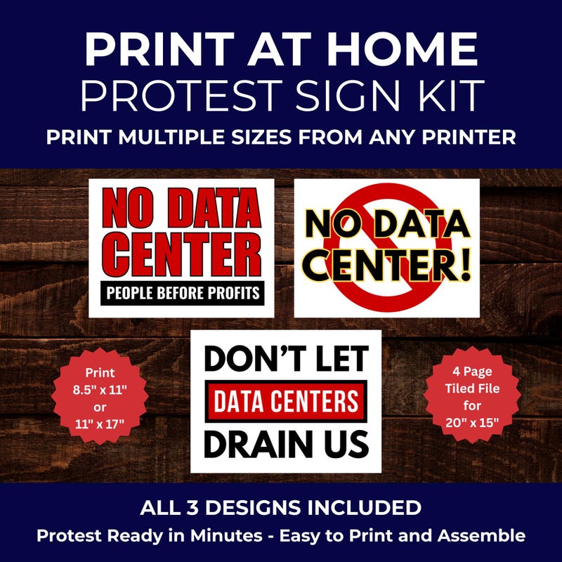 No Data Center Signs - Etsy