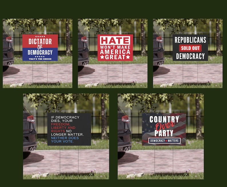 Political Yard Signs, 5 Pack of Top Selling Designs W/free Shipping ...