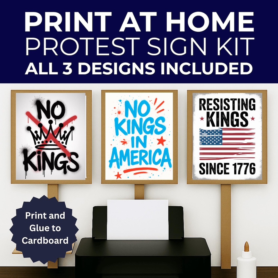 No Kings Protest Signs, Hands off Protest Signs, 3 Signs Included, 8.5 ...