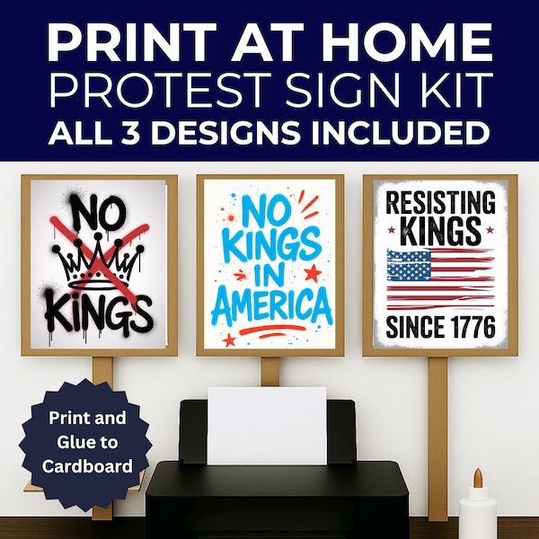 Printable No Kings Signs - Etsy