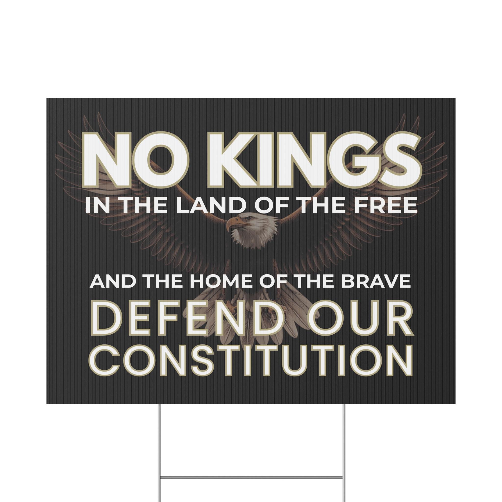 No Kings Yard Sign, Democracy Yard Sign | Anti Trump Yard Sign ...