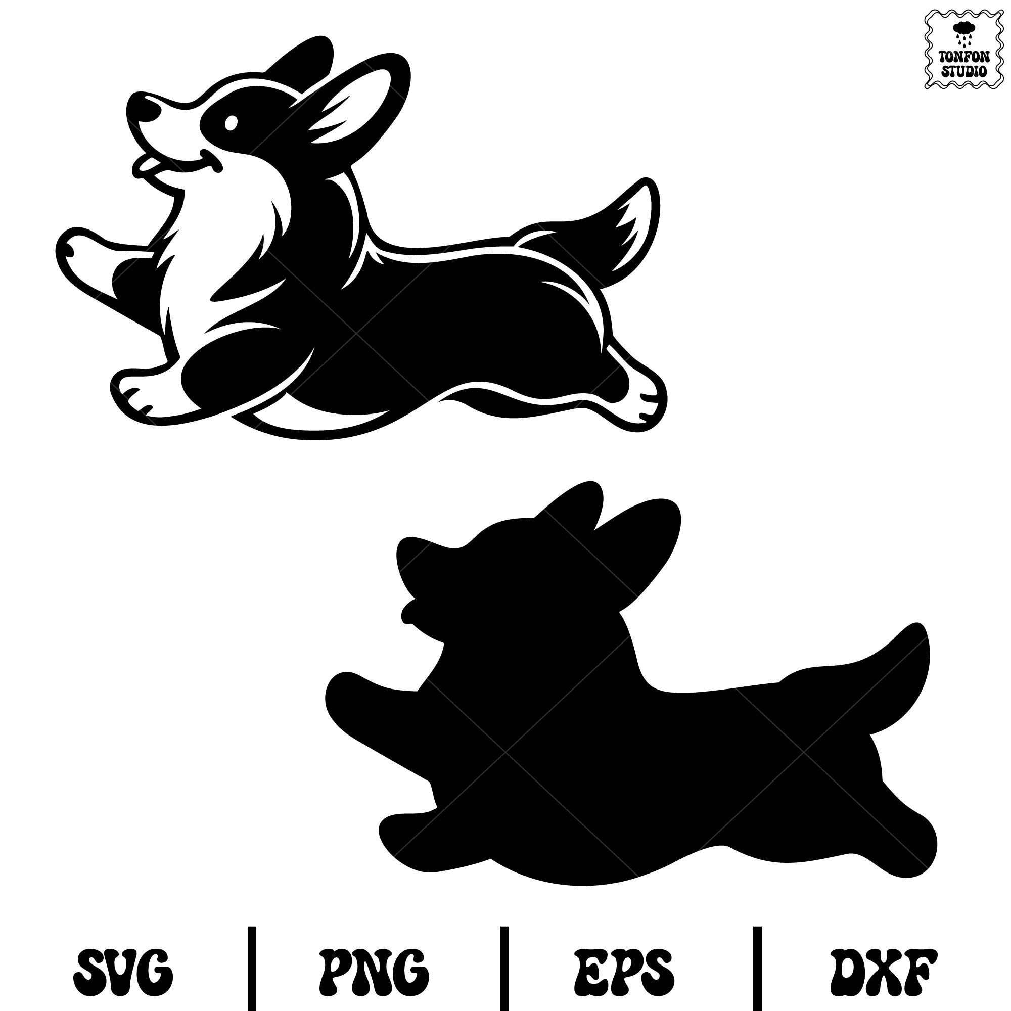 Corgi Silhouette Svg, Funny Cool Corgi, Baby Corgi Svg - Etsy