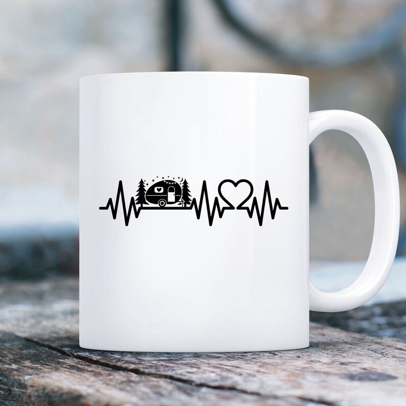 Happy Camper Svg, Happy Camper Heartbeat Svg, Camper Heartbeat Svg ...