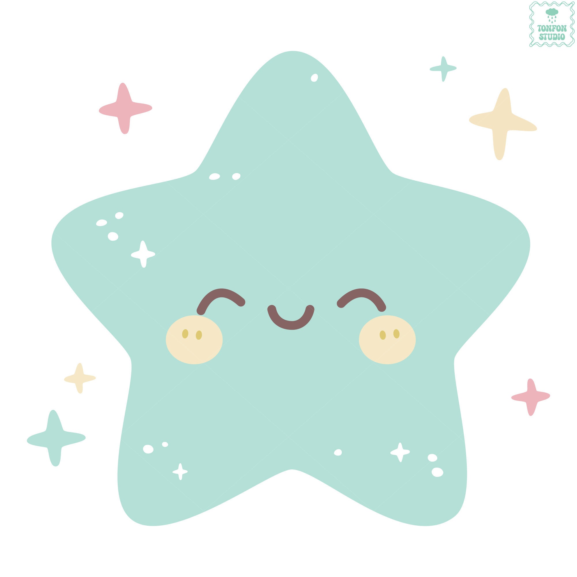 Cute Star Pastel Svg, Star Set, Different Moods, Star Clipart, Pastel ...