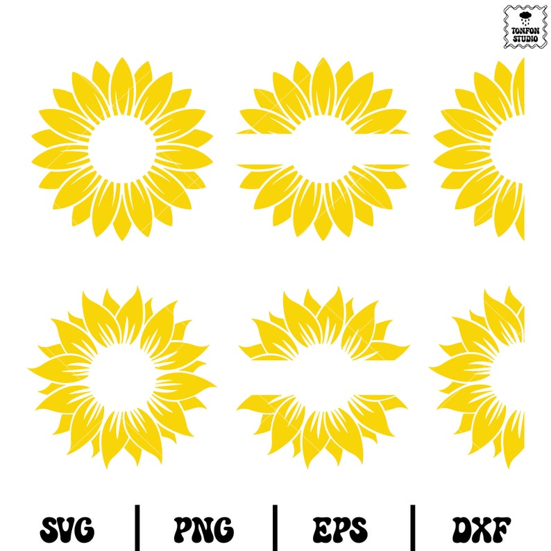 Sunflower Monogram Svg, Distressed Sunflower, Sunflower Bundle Svg - Etsy