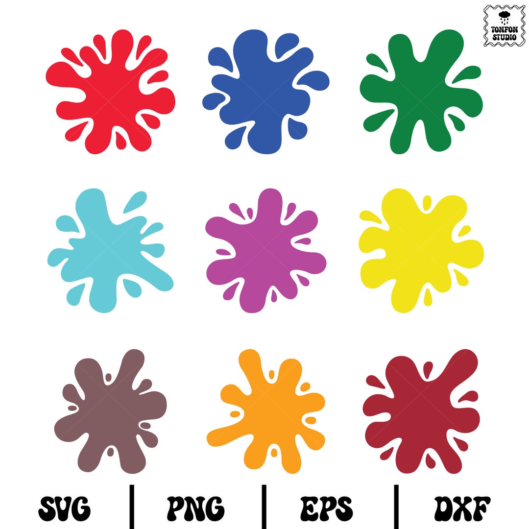 Paint Splatter Svg Bundle, Paint Splatter Svg, Paint Svg, Clipart, Art ...