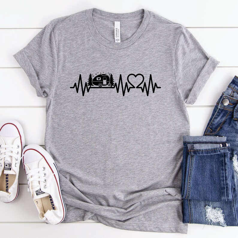 Happy Camper Svg, Happy Camper Heartbeat Svg, Camper Heartbeat Svg ...