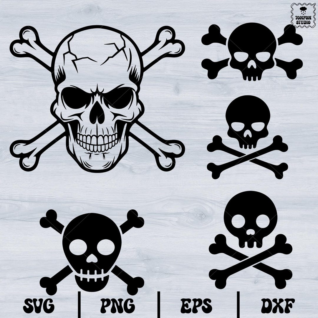 Skull With Crossbones Svg, Skull and Bones Svg, Skull Svg, Skull ...