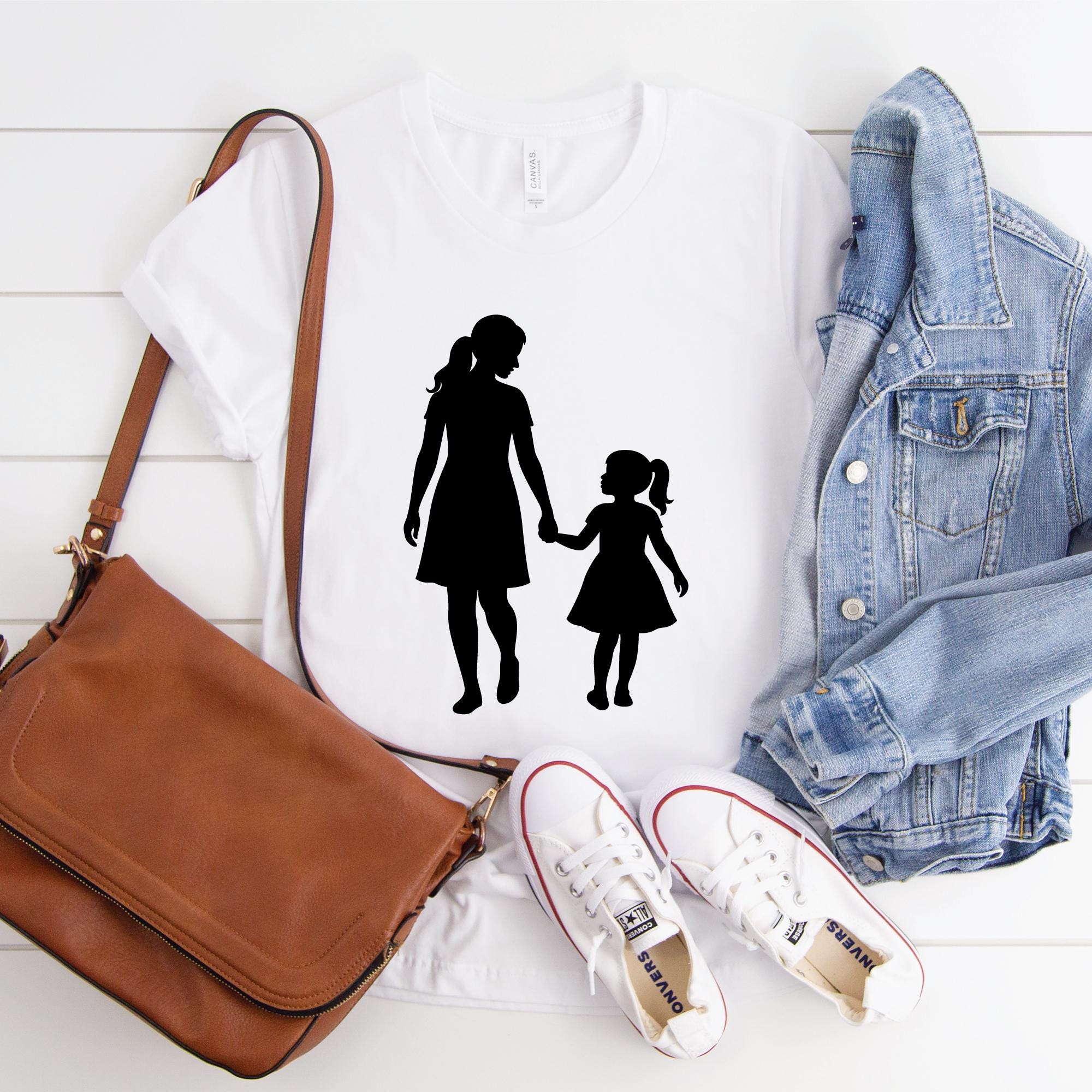 Mother and Daughter SVG | Mom and Daughter Silhouette | Family Love Cut ...