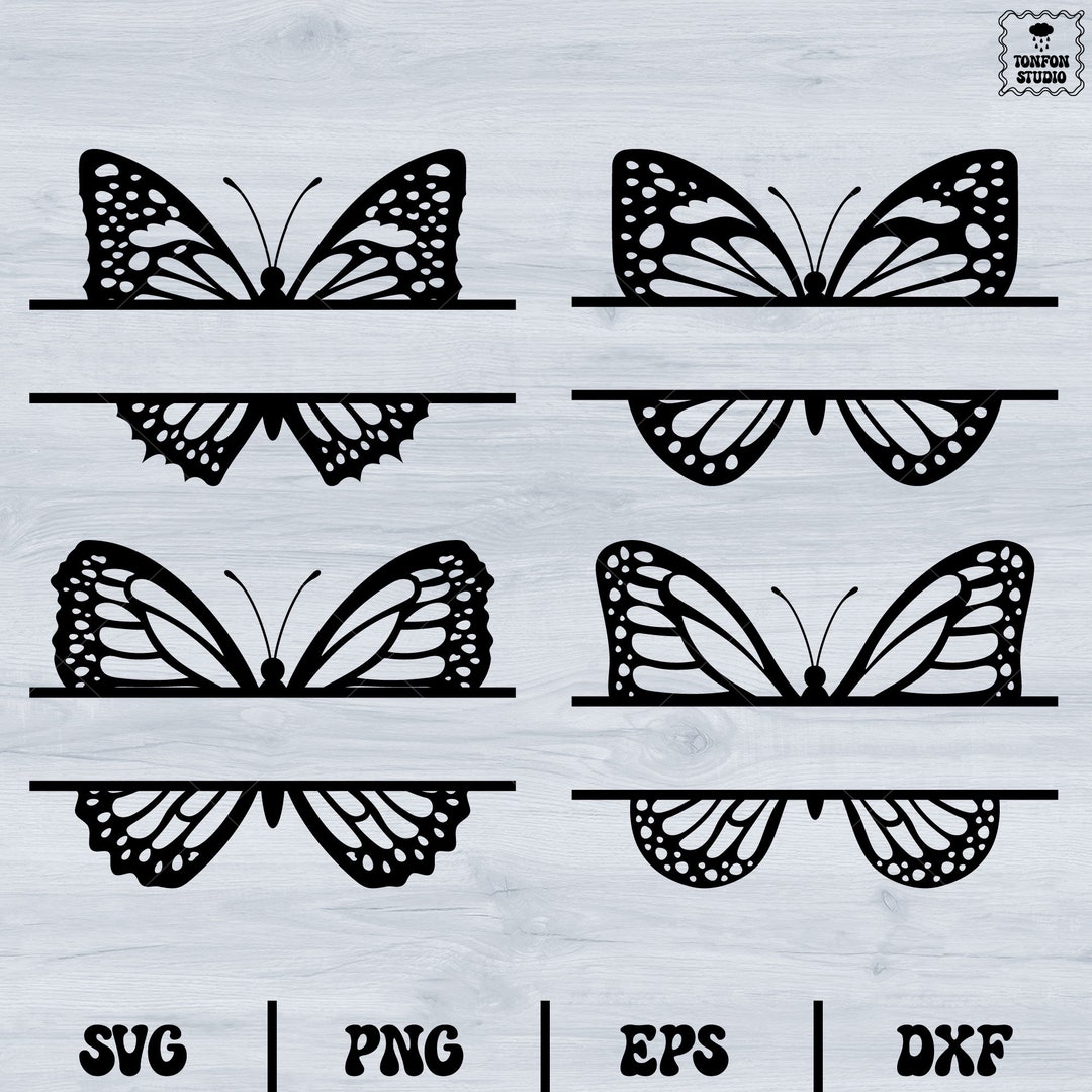 Butterfly Split Monogram Svg, Butterfly Clipart, Butterfly Name Frame ...