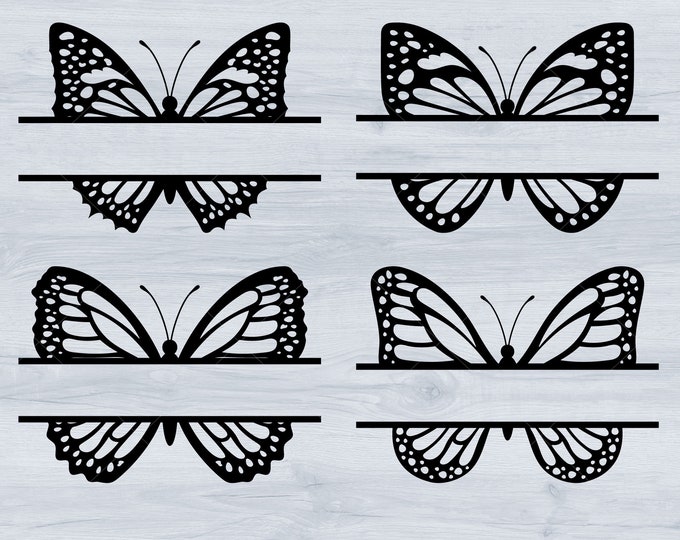 Butterfly Split Monogram SVG, Butterfly PNG, Butterflies SVG, Butterfly Cut File - Etsy Canada