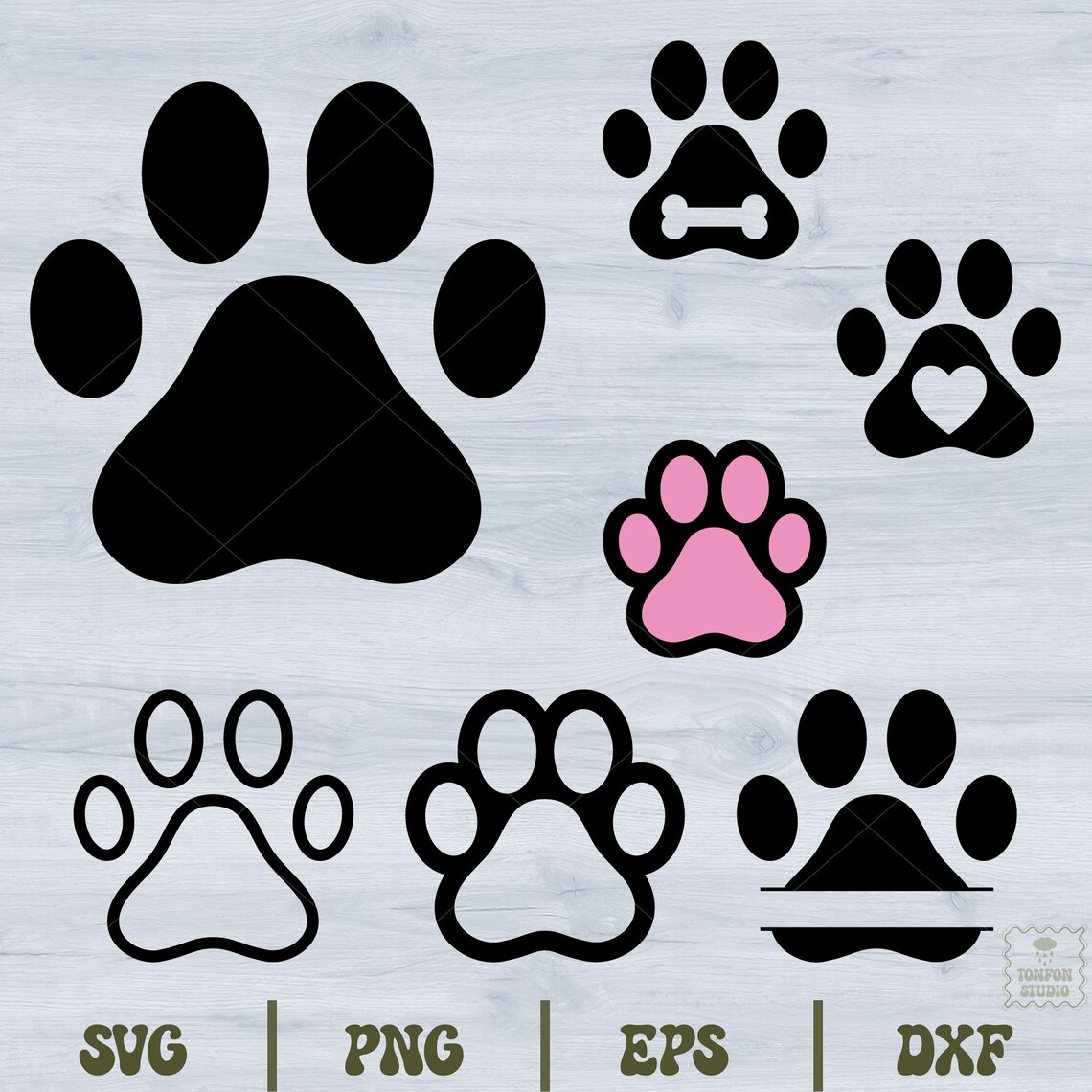 Dog Paw Print Svg Paw Monogram Paw Silhouette Dog Paw Svg - Etsy