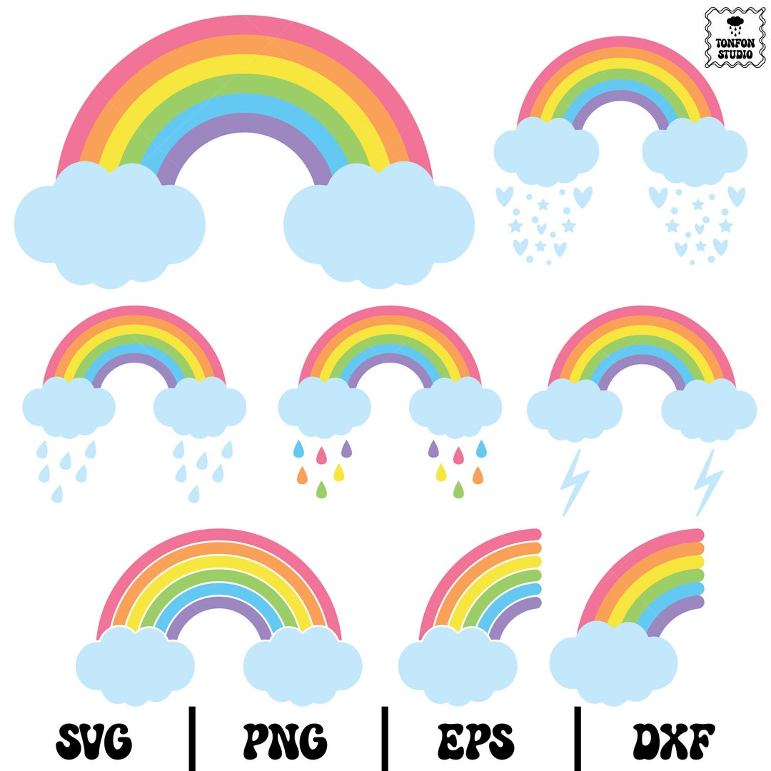 Arcoíris Svg, Nube arcoíris Svg, Archivos en capas, Imágenes ...